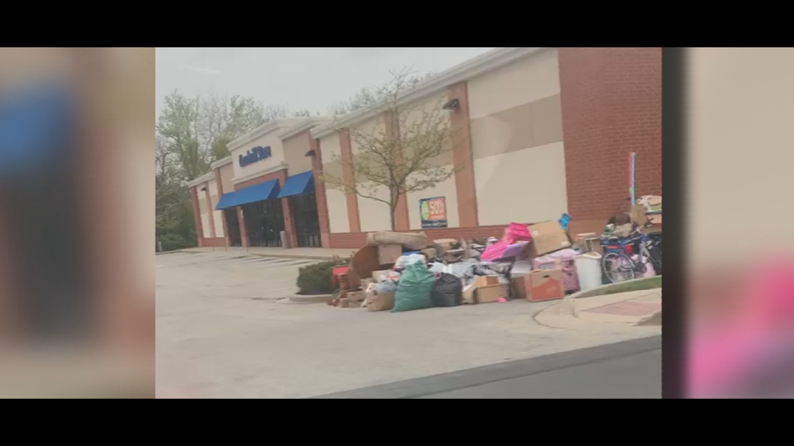 Donations pile up outside closed Westfield Goodwill store | wthr.com