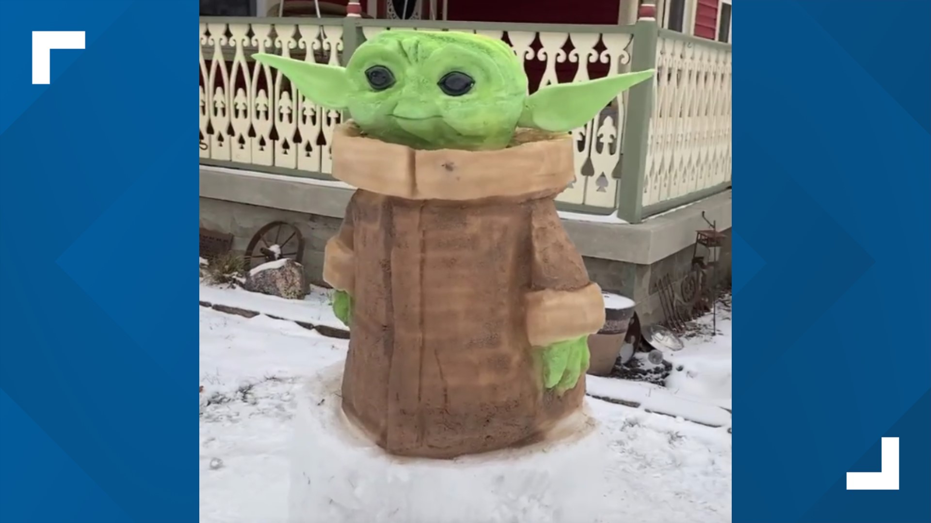 Greenfield artist makes larger-than-life bullfrog out of snow | wthr.com