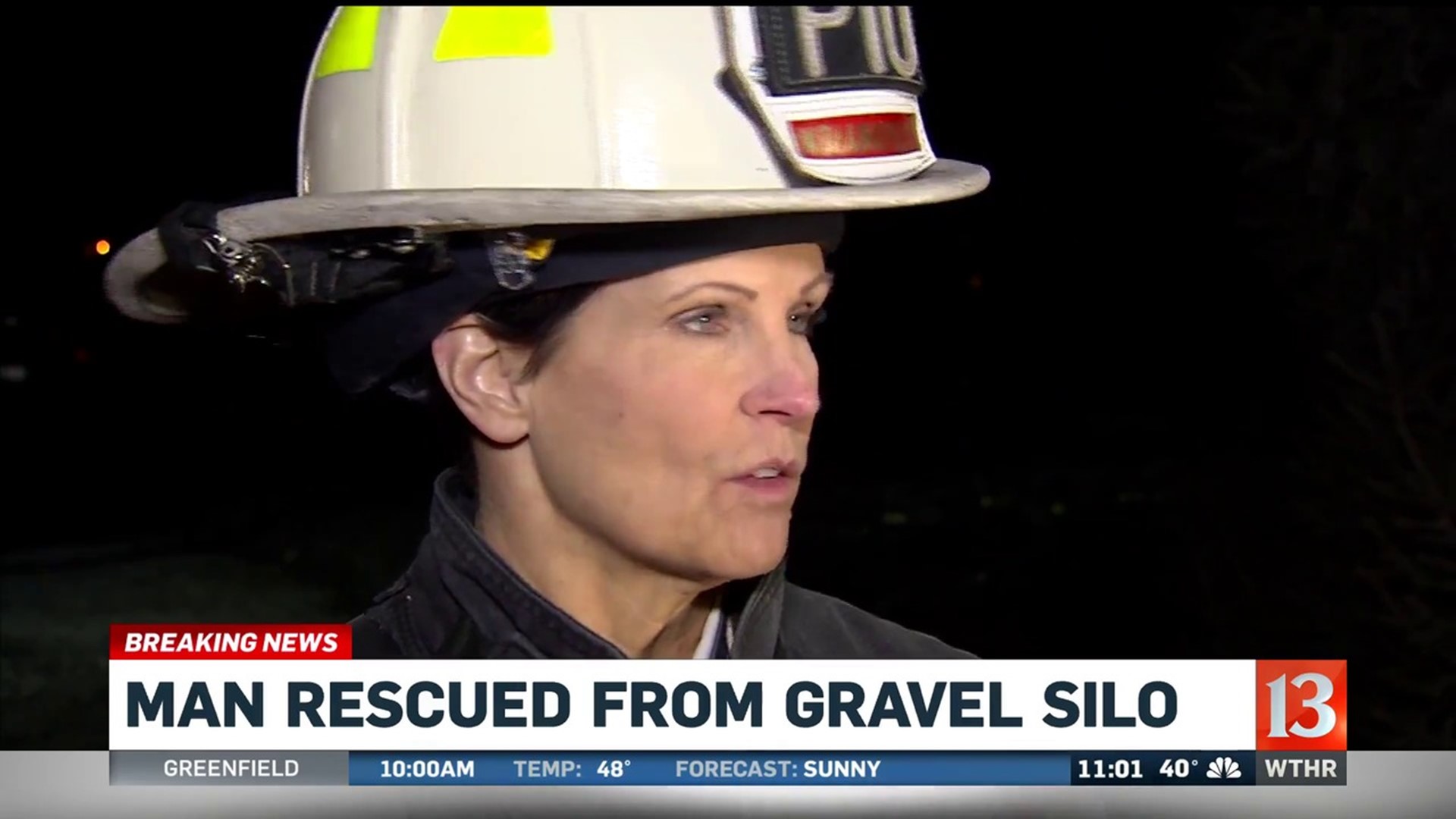 Firefighters rescue man trapped for 8 hours in gravel silo | wthr.com