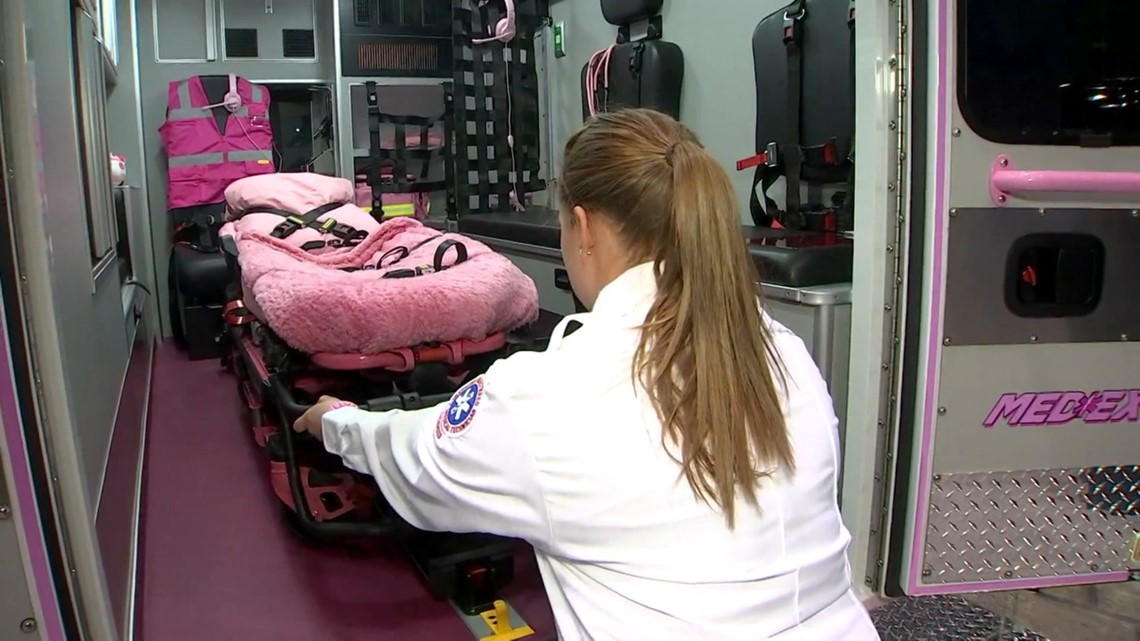 Pink ambulance honors, aids female EMTs | wthr.com