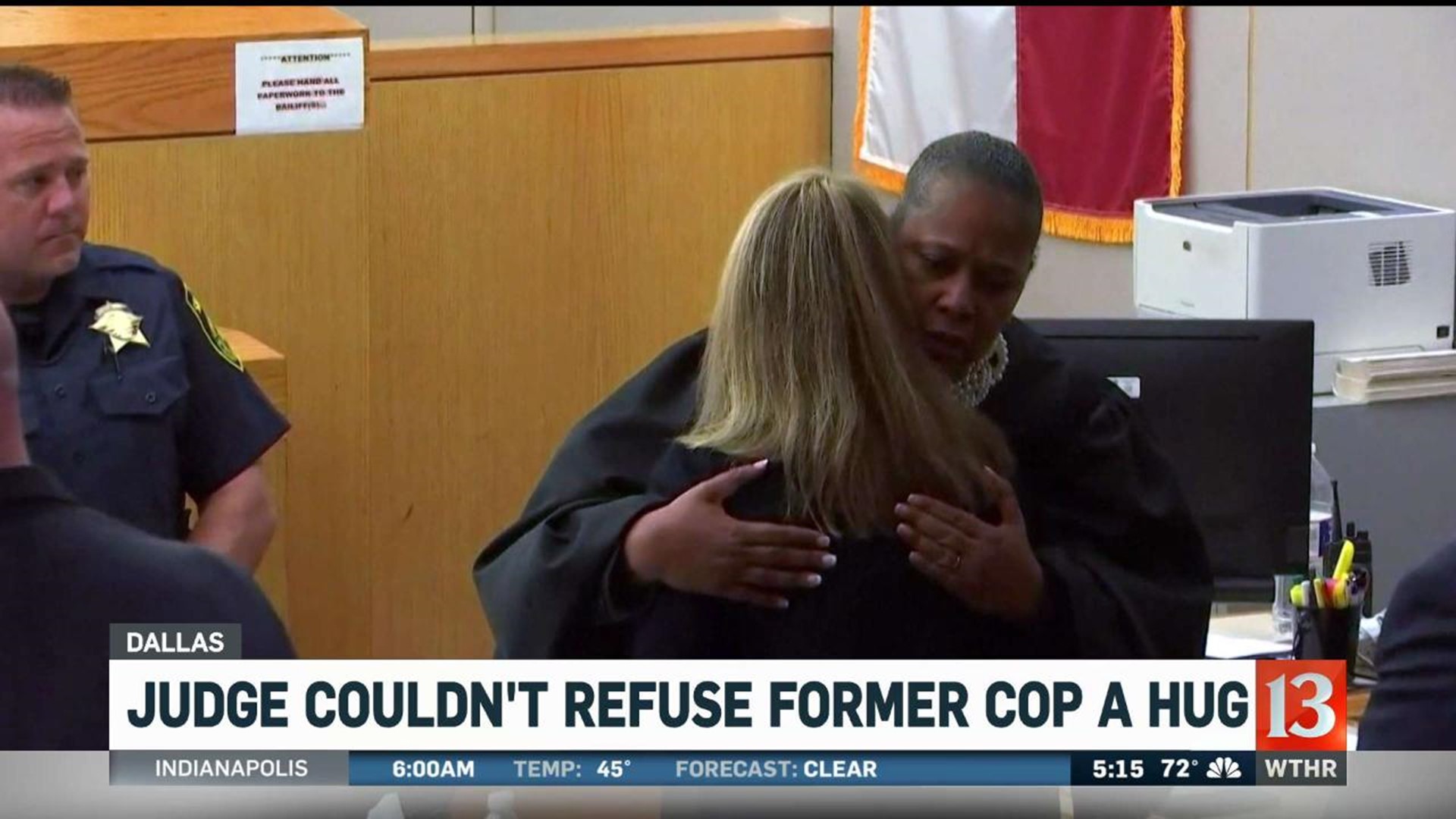 Judge says she couldn't refuse convicted ex-cop a hug | wthr.com