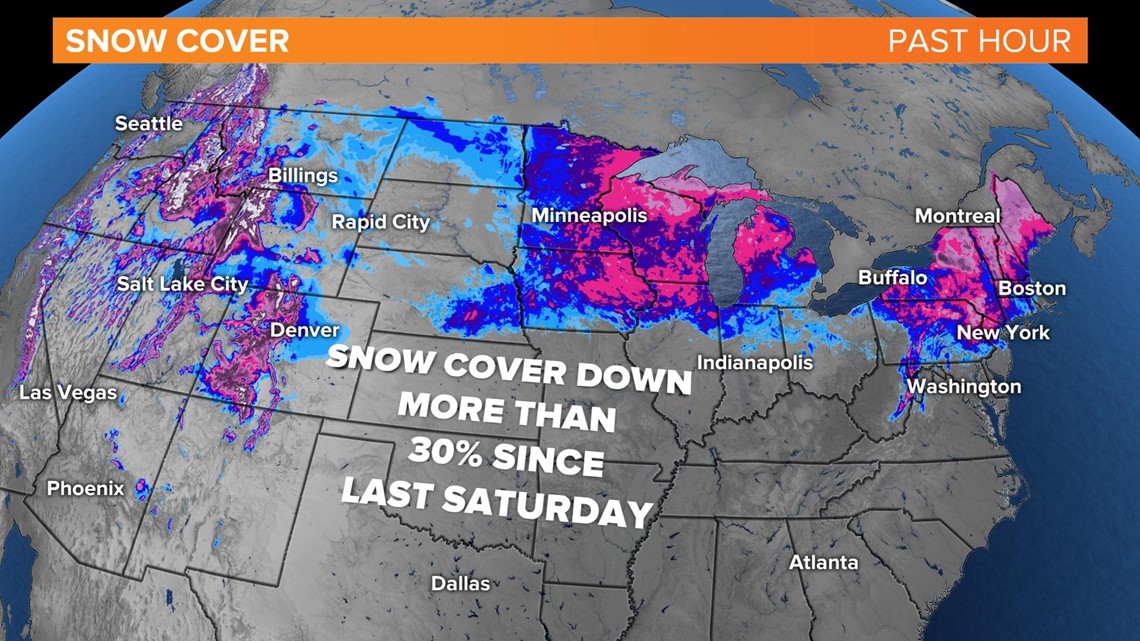 Warm temperatures and sunshine made a dent on the snow depth | wthr.com