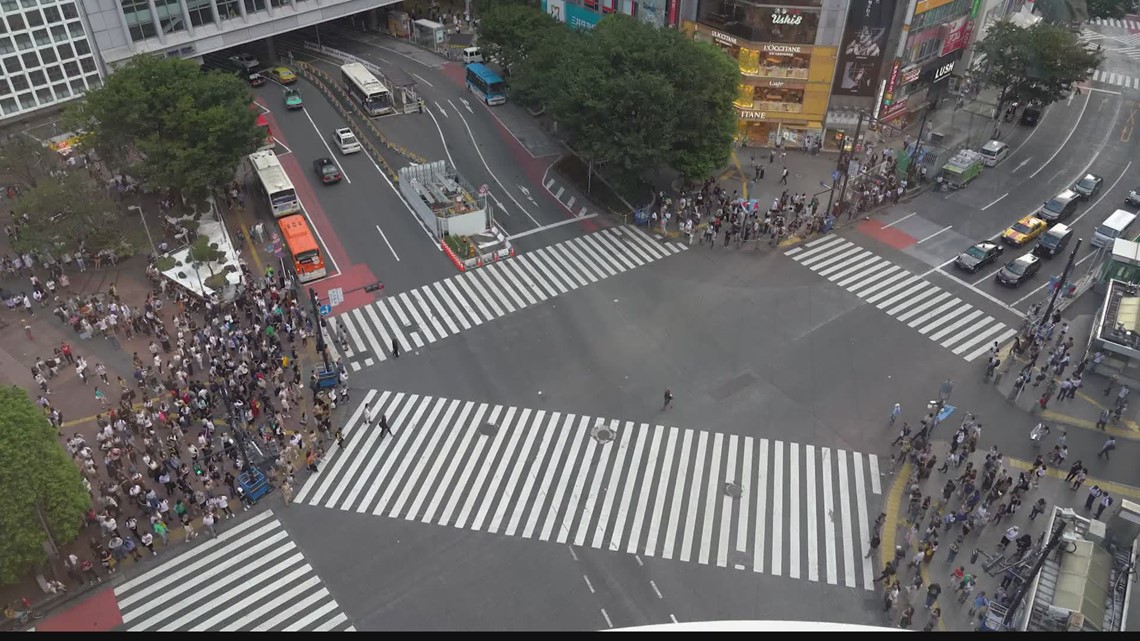 Busy pedestrian intersection in Tokyo is much more than just a ...