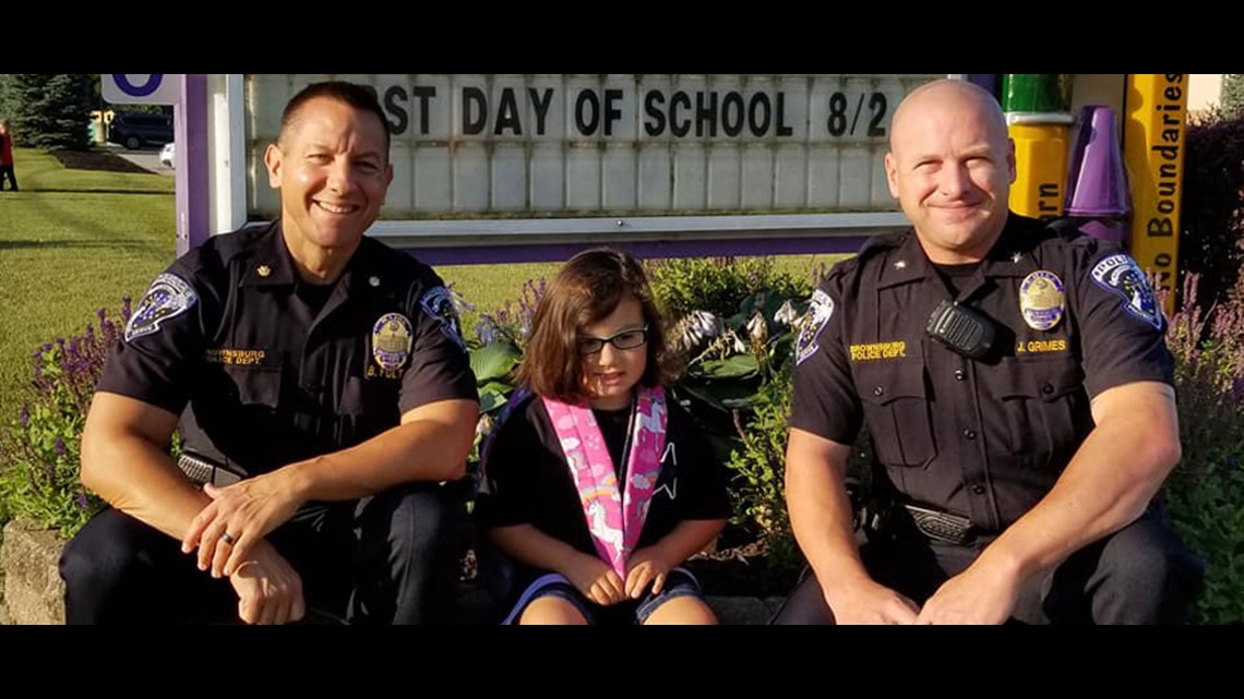 Brownsburg officers walk Deputy Pickett's niece to first day of ...