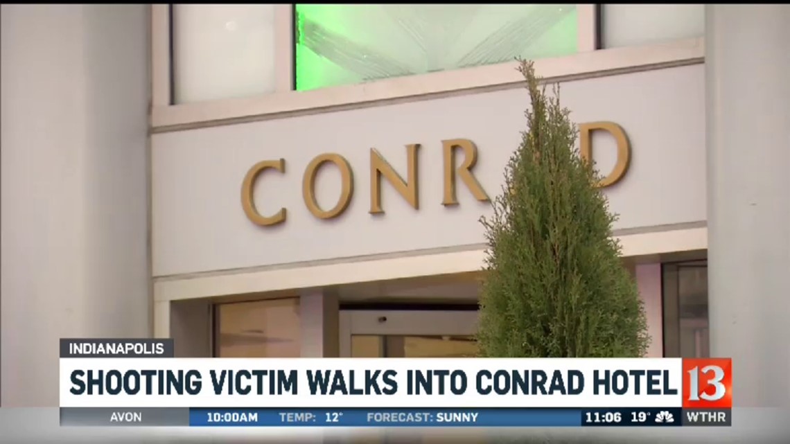 Shooting victim seeks help at Conrad Hotel | wthr.com