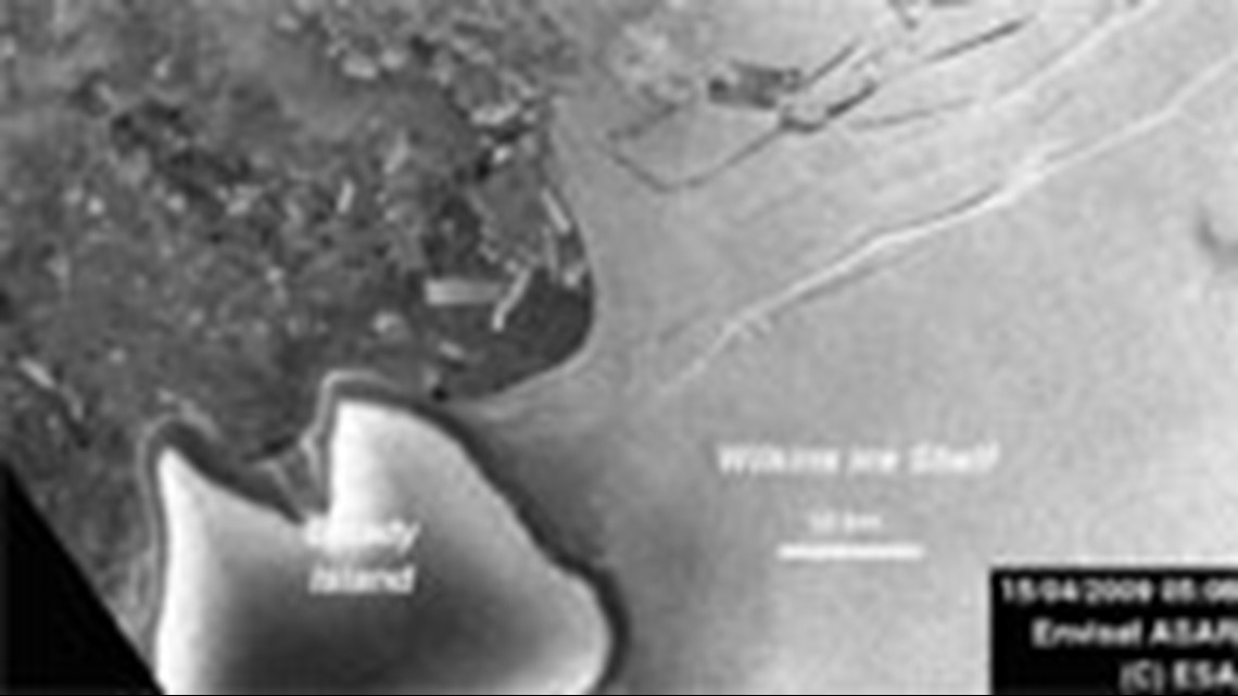 ESA satellite images show ice shelf breaking away | wthr.com