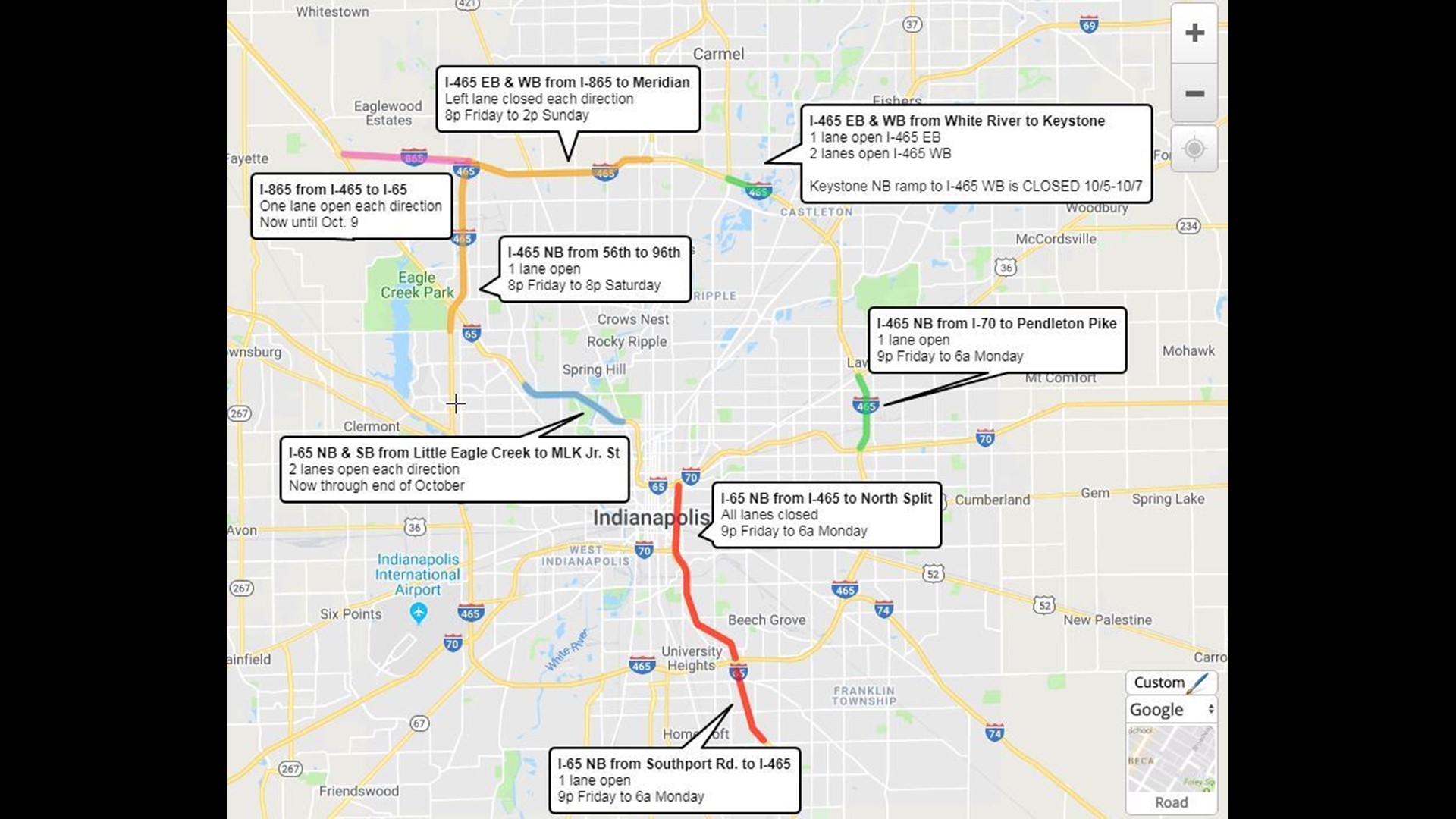Construction Chaos: INDOT busy with several weekend projects | wthr.com