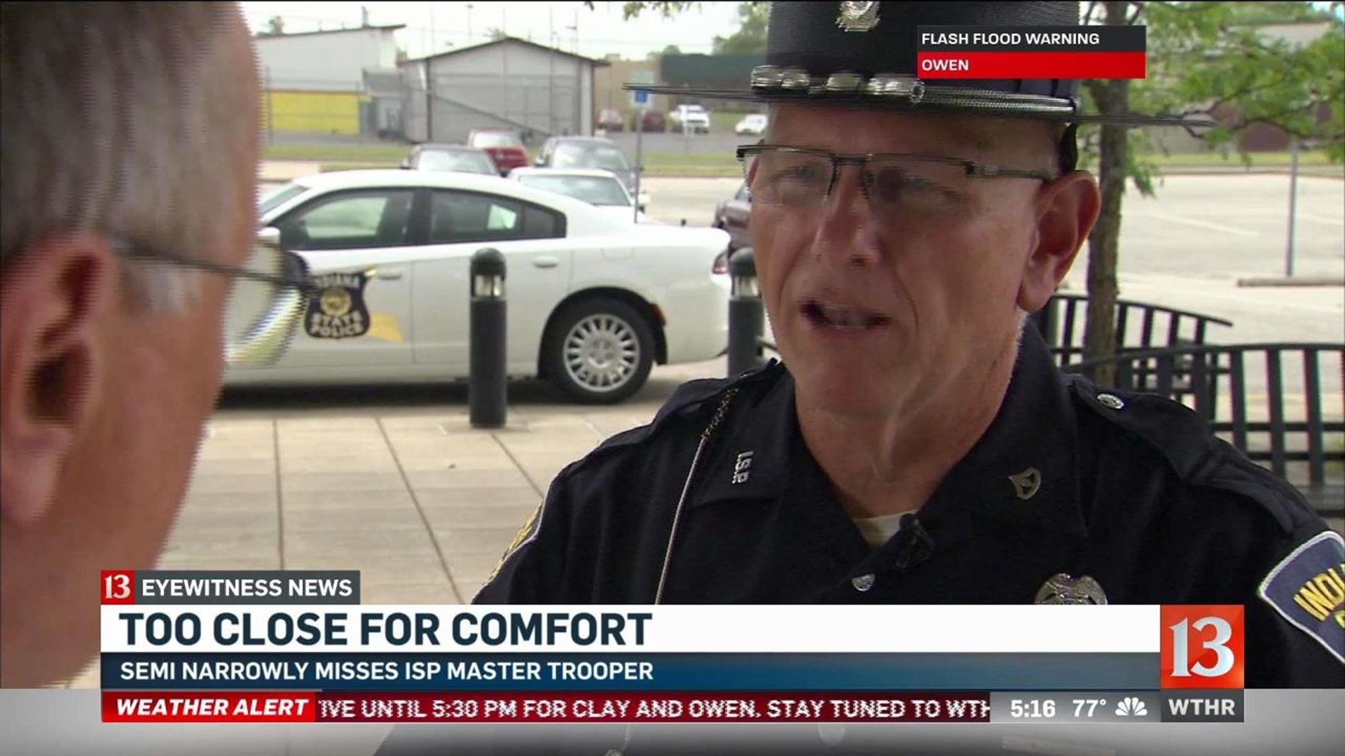 State trooper loses hat - but not his life - in interstate close call ...