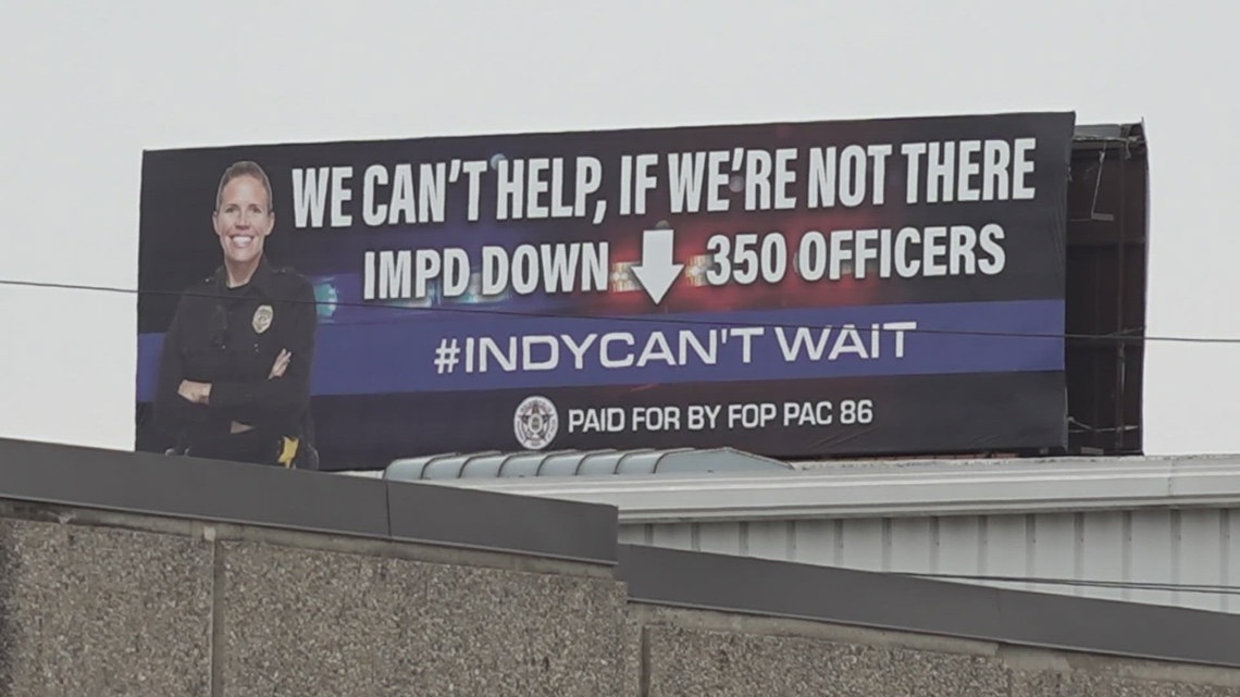 Indy FOP billboard calls out IMPD officer shortage | wthr.com