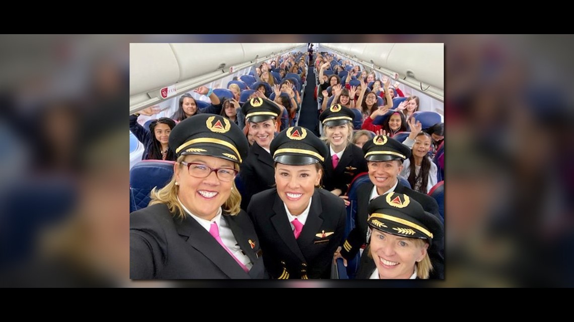 All-female Delta crew flies 120 girls to NASA as part of gender ...