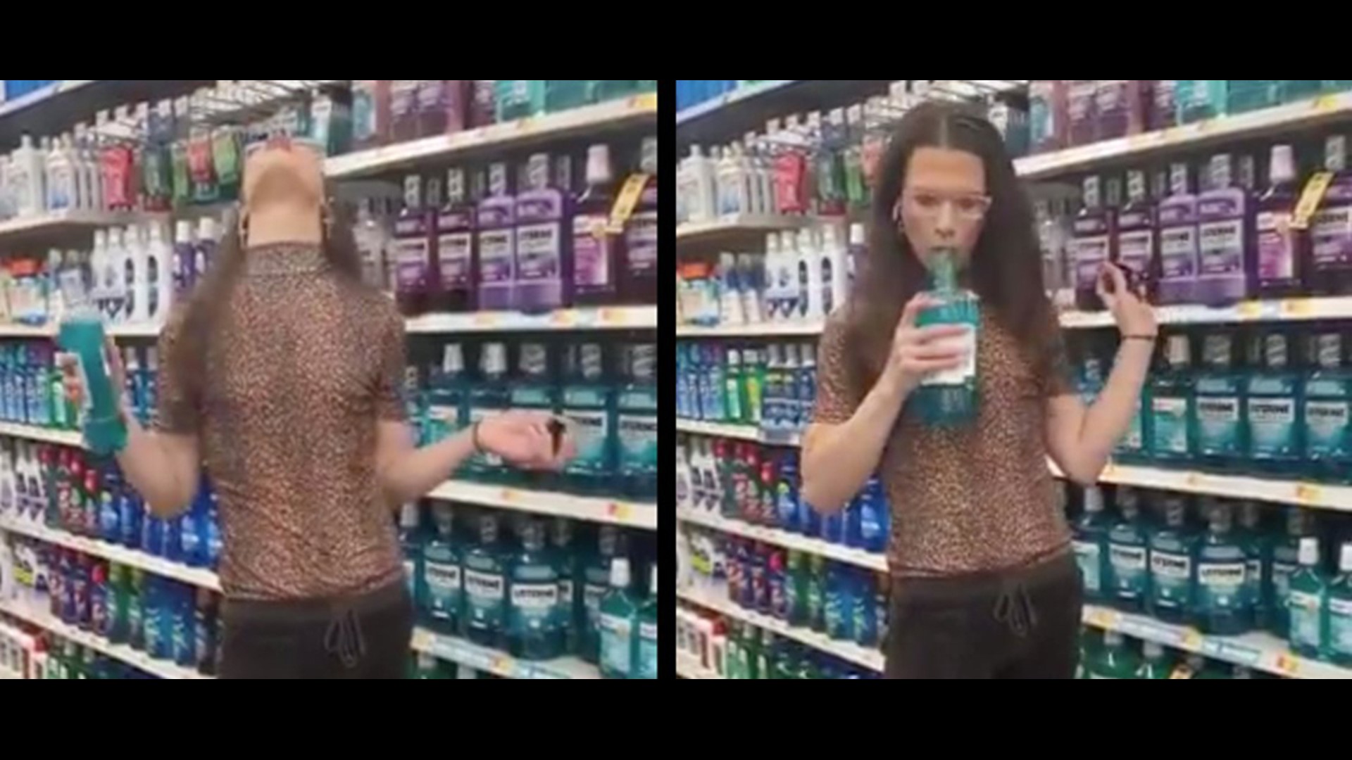 Shopper filmed gargling mouthwash, spitting back into the Listerine ...