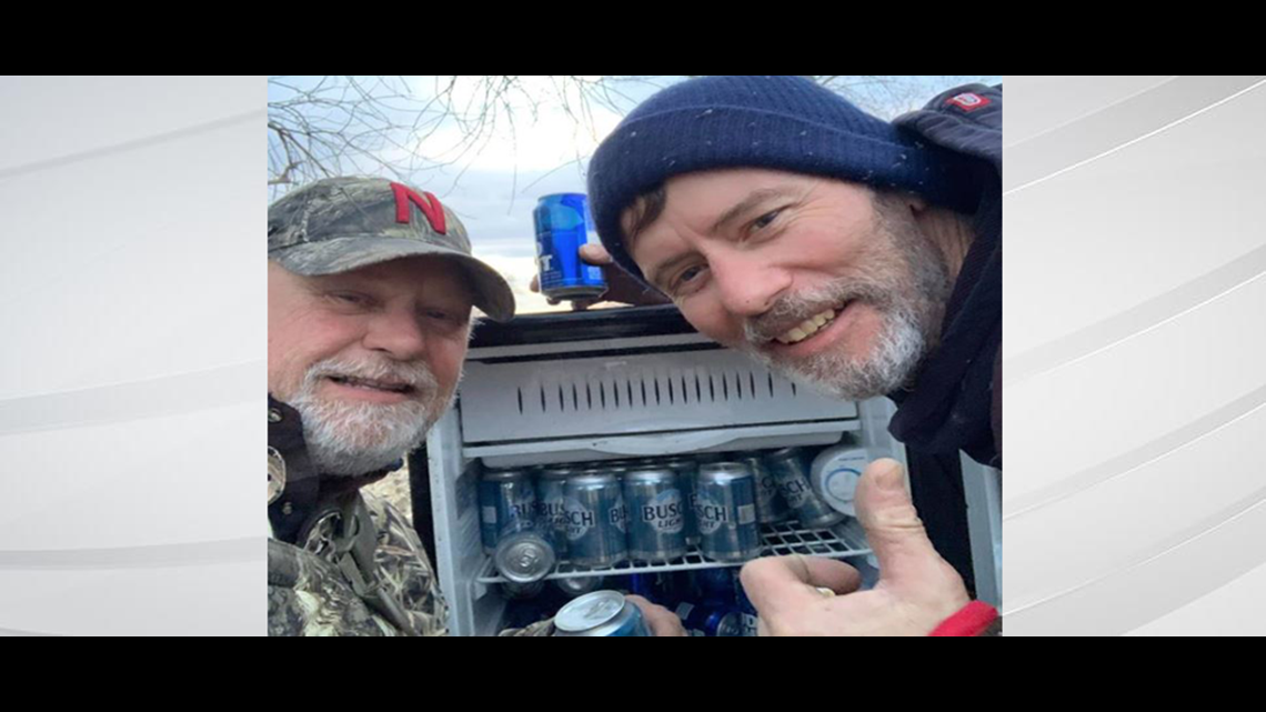 Men find 'magic fridge' full of cold beer in flooded field | wthr.com