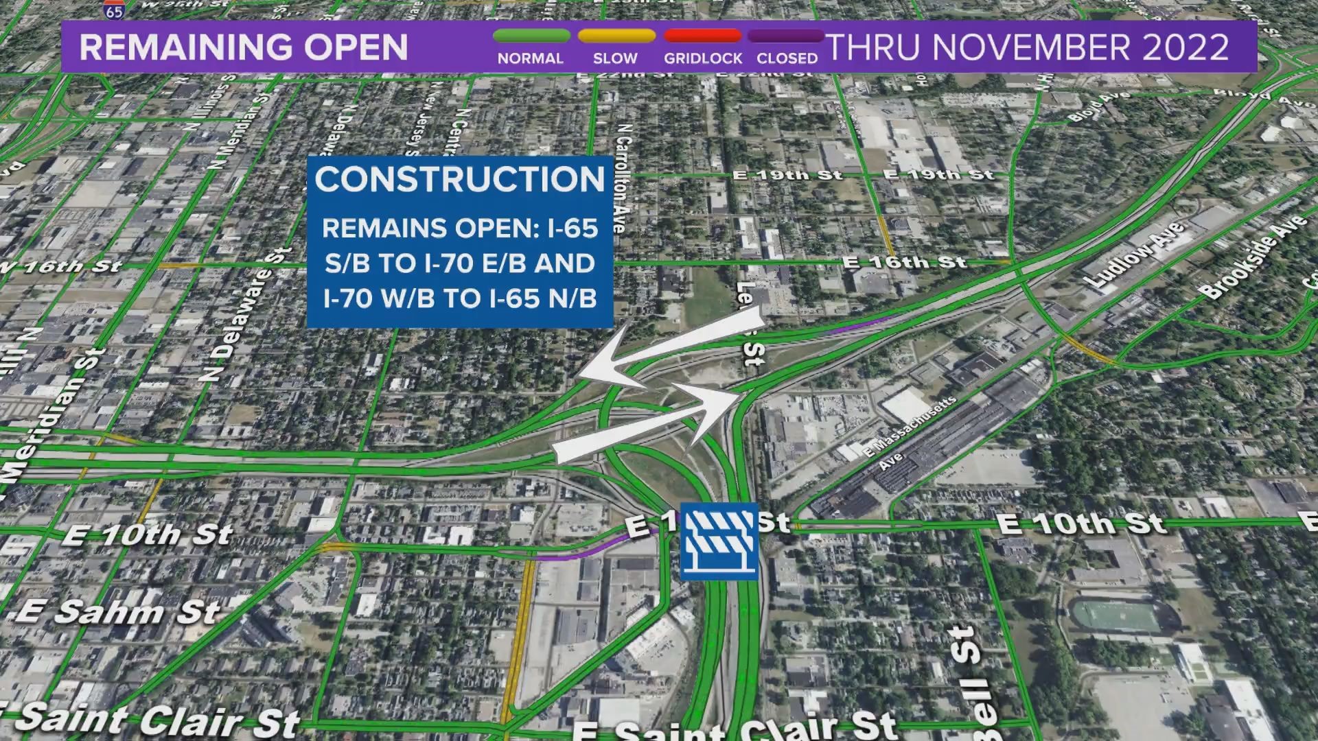 North Split Project and detours begin May 15 | wthr.com