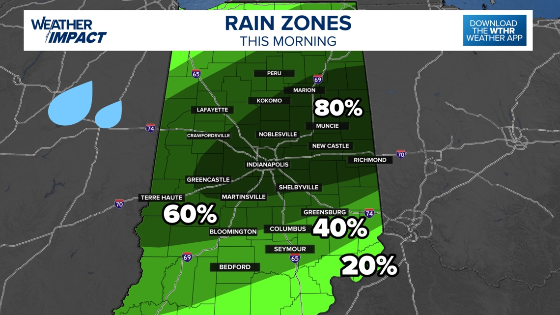 Timing when the rain will end across Indiana as cooler air rushes in ...