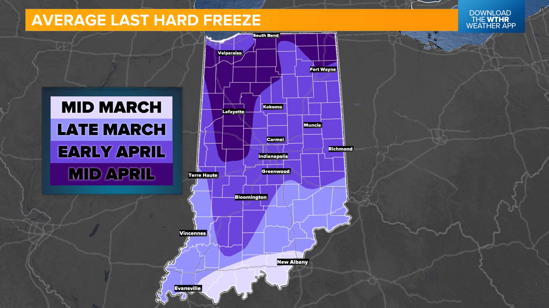 When is the last freeze usually across Indiana? | County-by-county look ...
