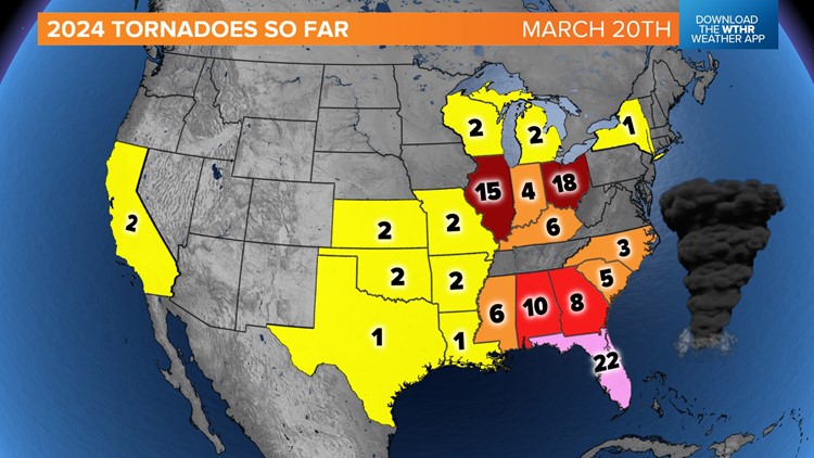 Indiana ranks in the top 10 for tornadoes so far this year | wthr.com