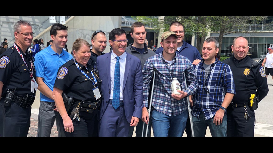 IMPD officer recovering after being shot by suspect, recognized by IMS ...