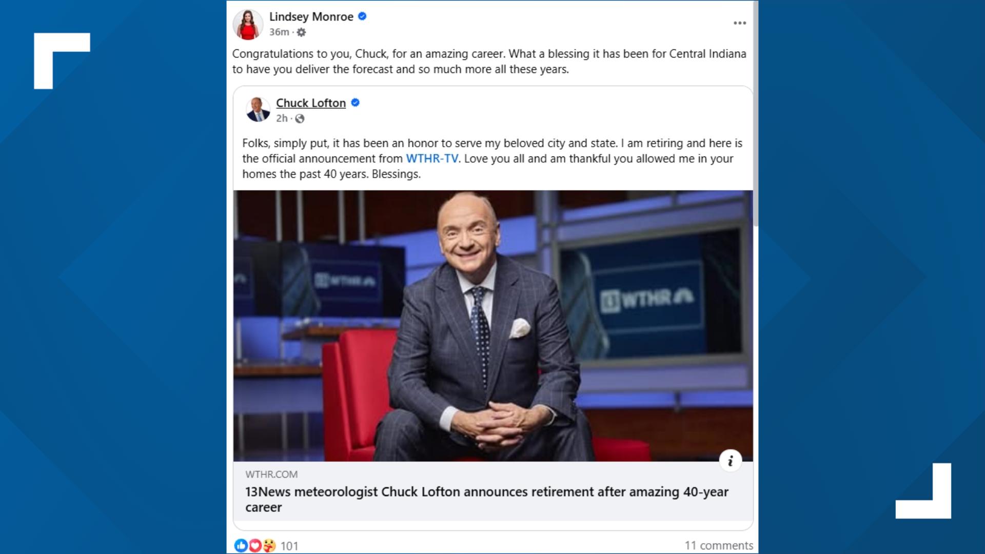 13News team reacts to Chuck Lofton's retirement announcement | wthr.com
