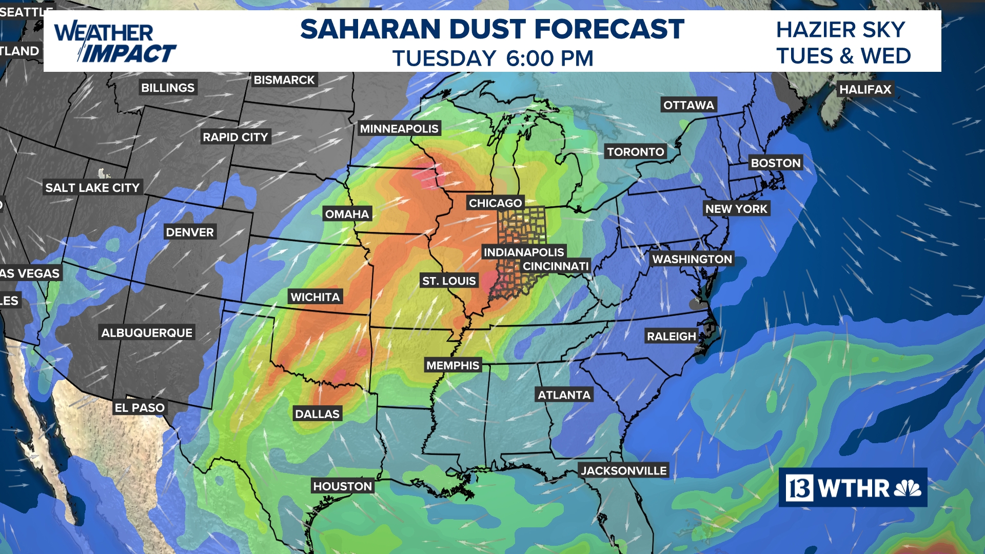 Saharan Dust coming with heat wave. When can you see it and is it ...