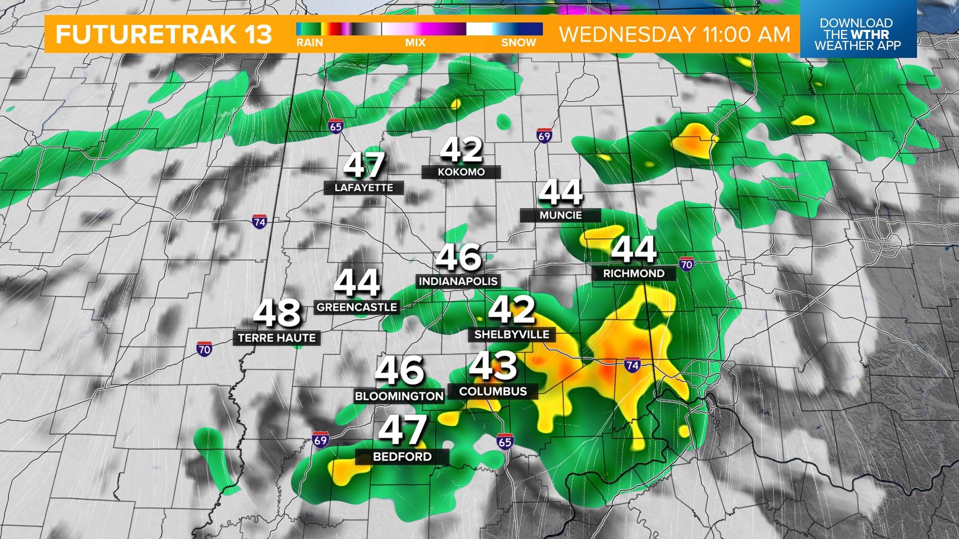 Rainy at times today, big weekend chill for central Indiana | wthr.com