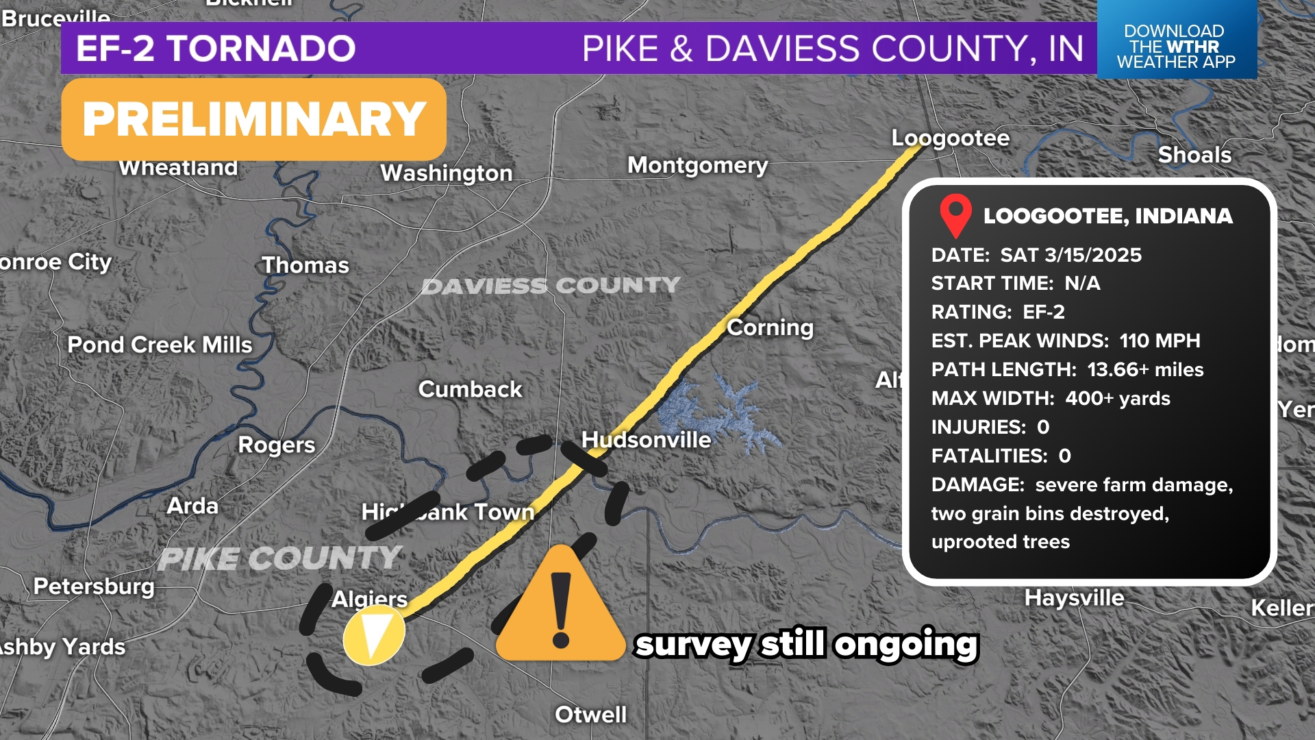 Indiana tornado track maps from weekend severe storms (March 2025 ...