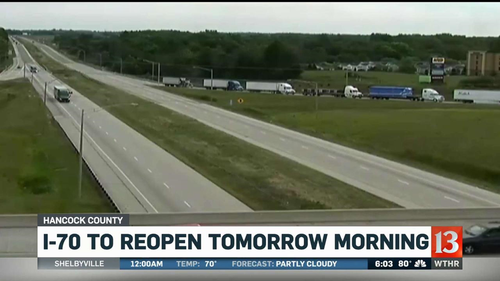 I-70 reopens to traffic in Hancock County | wthr.com