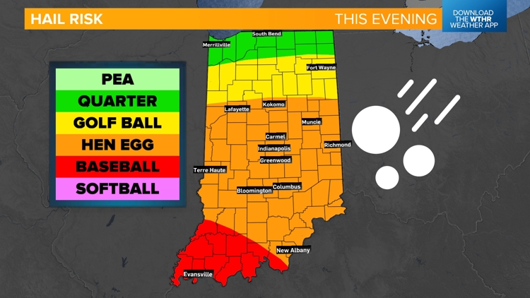 Severe storms likely after 4 p.m. today in Indiana: Tornadoes, hail and ...