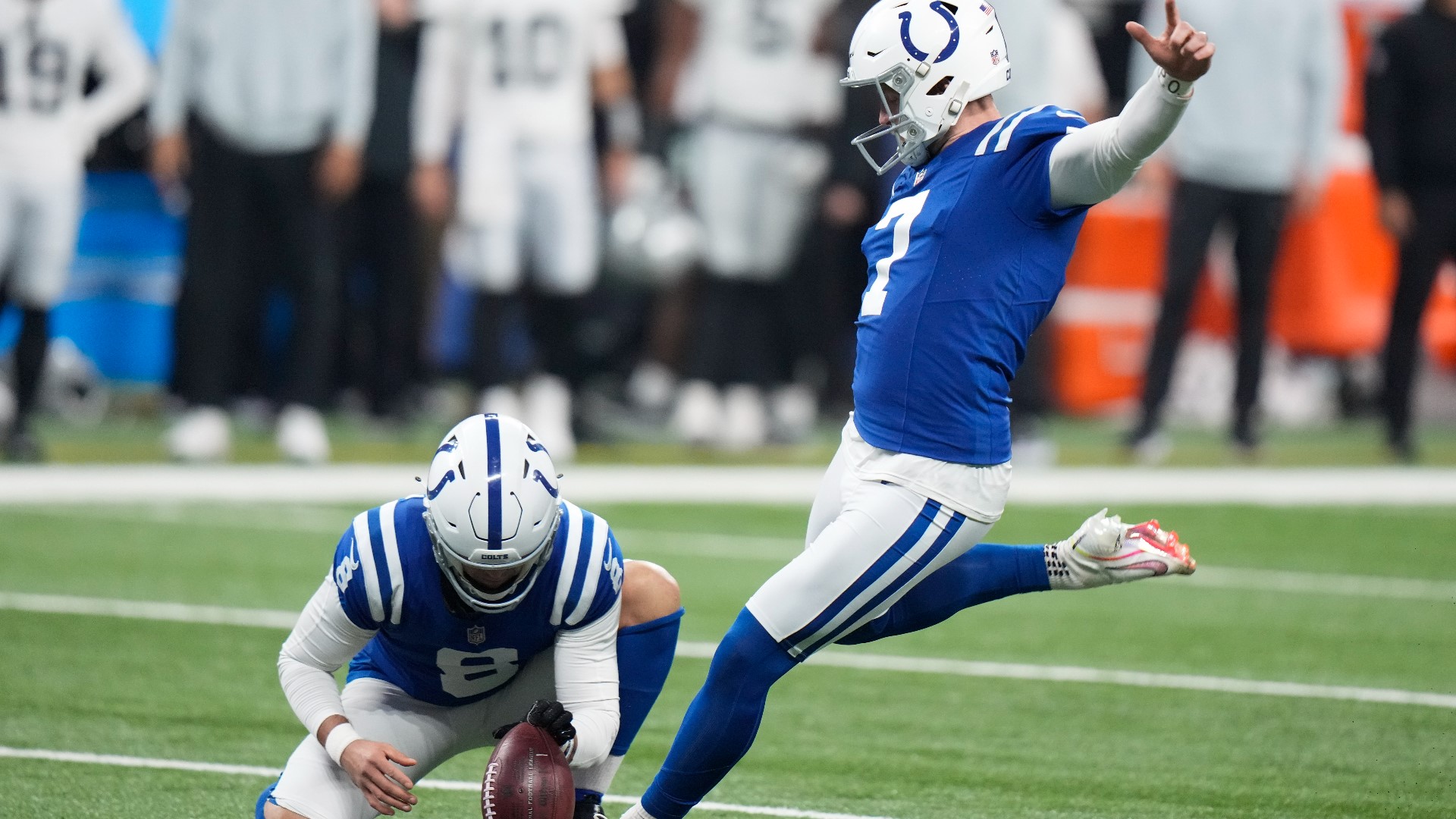 Colts beat Raiders 23-20, setting up wild season finale | wthr.com