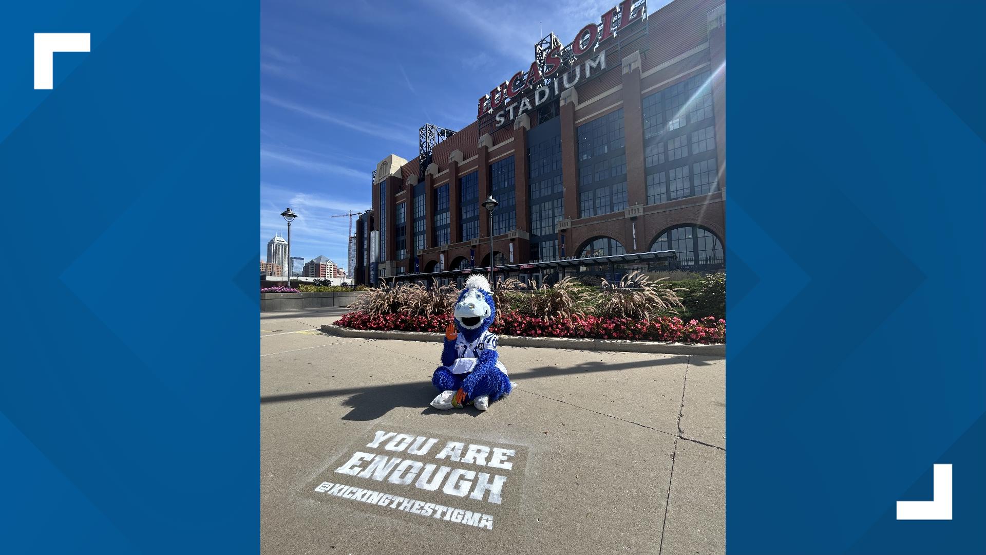 Indianapolis Colts mascot, Blue, helps spread 'Kicking The Stigma ...