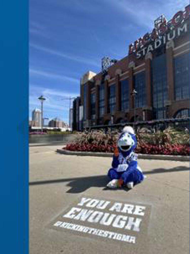 Indianapolis Colts mascot, Blue, helps spread 'Kicking The Stigma ...