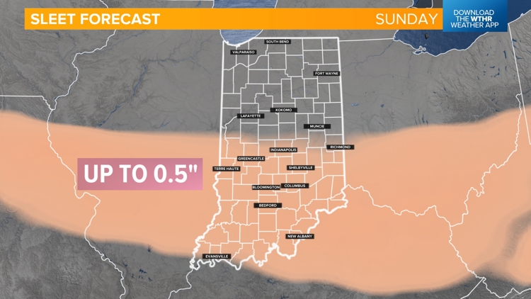 Several inches of snow and some ice on the way to Indiana for Sunday ...