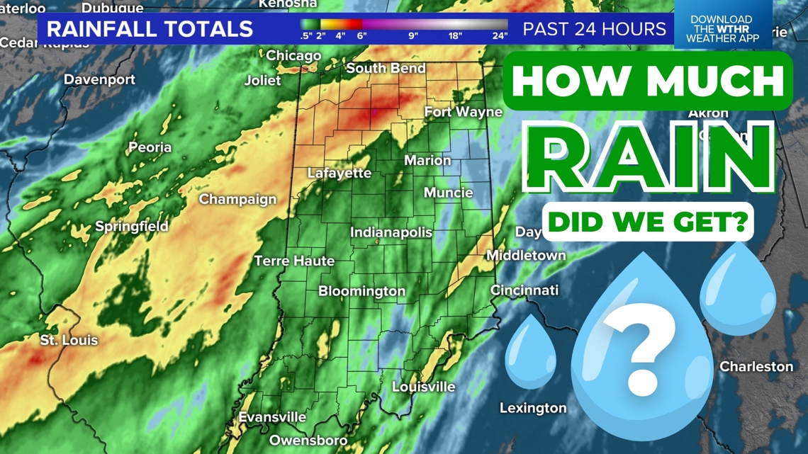 Rainfall totals from Hurricane Beryl across Indiana | wthr.com