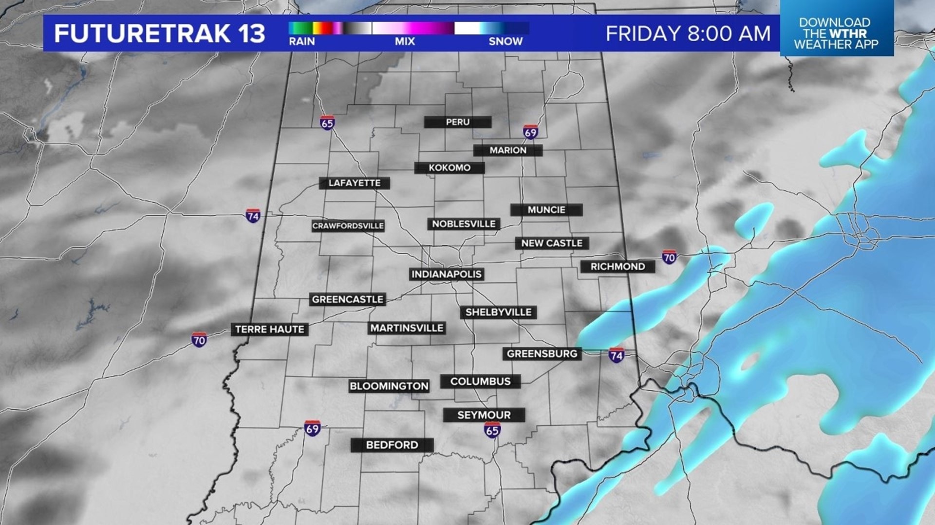 Thursday night snow totals for central Indiana | wthr.com