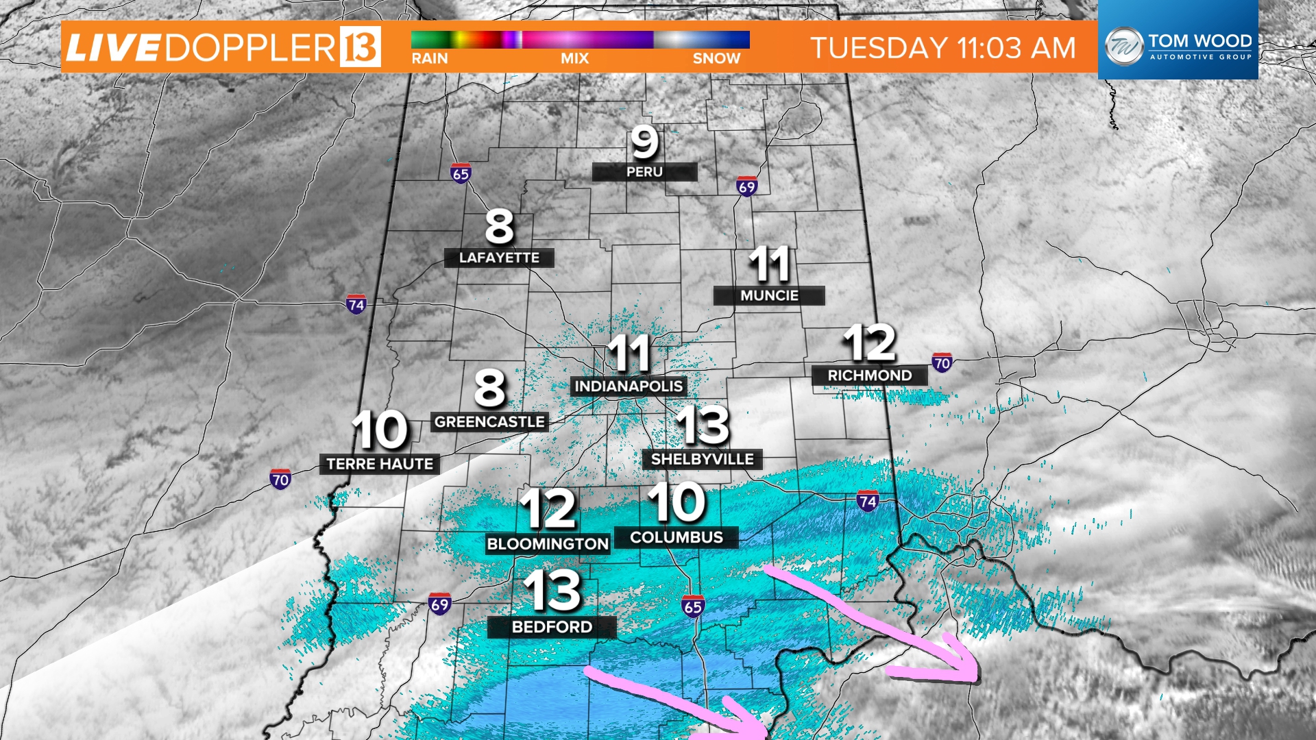 Timing several waves of impactful snow over the next 48 hours in ...