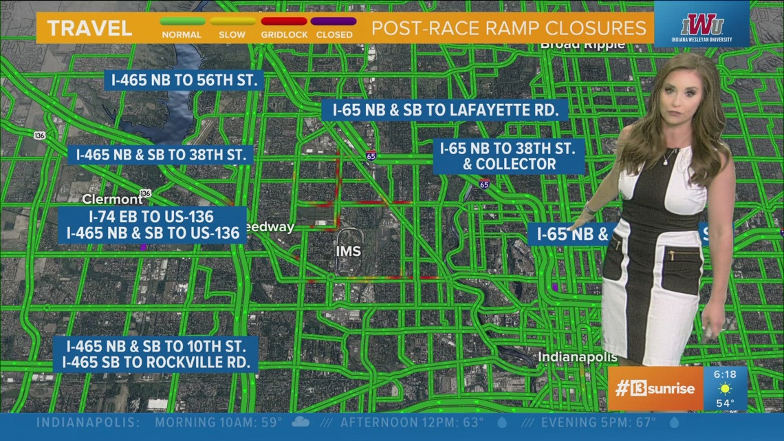 Race day traffic 6 a.m. UPDATE | Track Team 13 | wthr.com