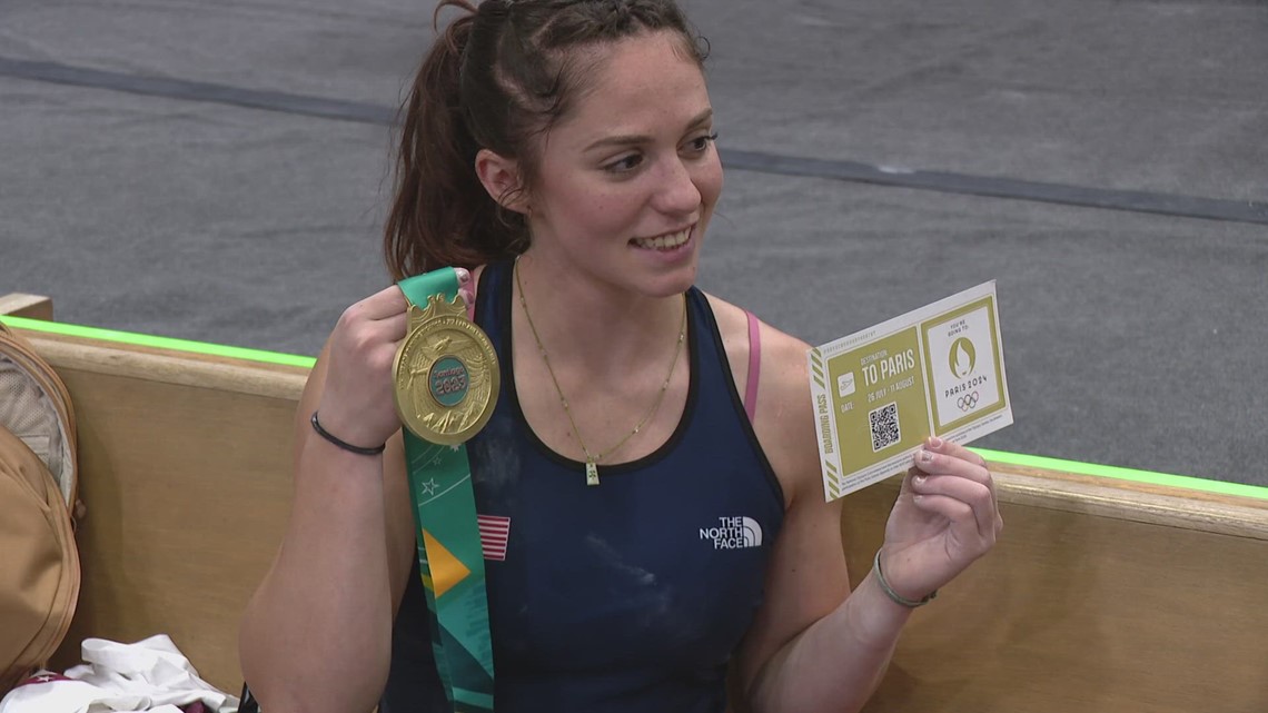 Indy's Piper Kelly seeks speed climbing gold in Paris | wthr.com