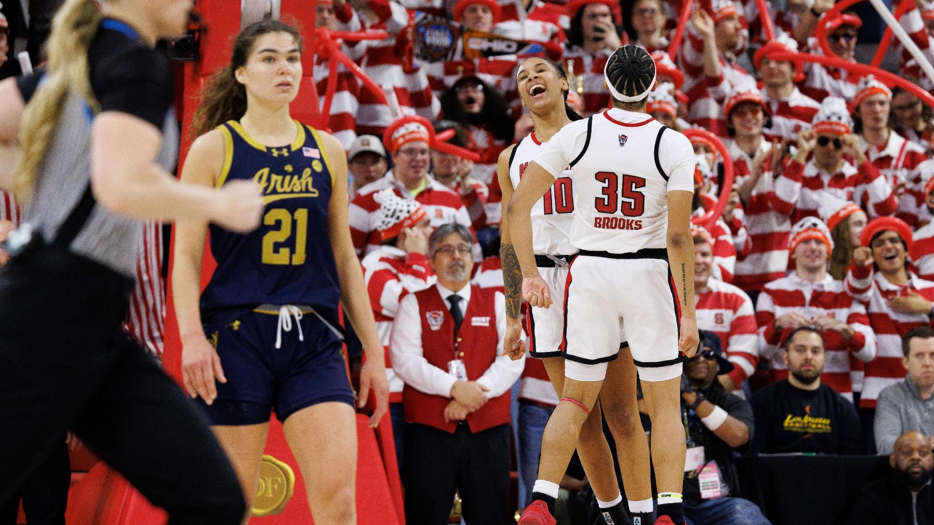 No. 8 NC State takes down No. 1 Notre Dame 104-95 in double-overtime ...