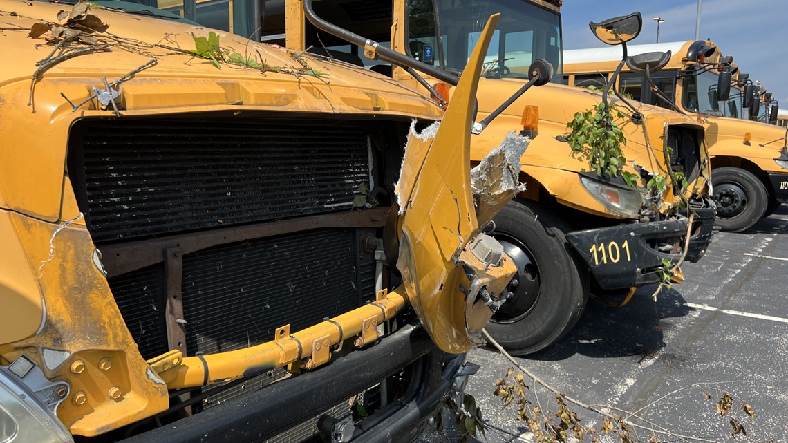 Vandals crash, damage Tippecanoe County school buses, playground | wthr.com
