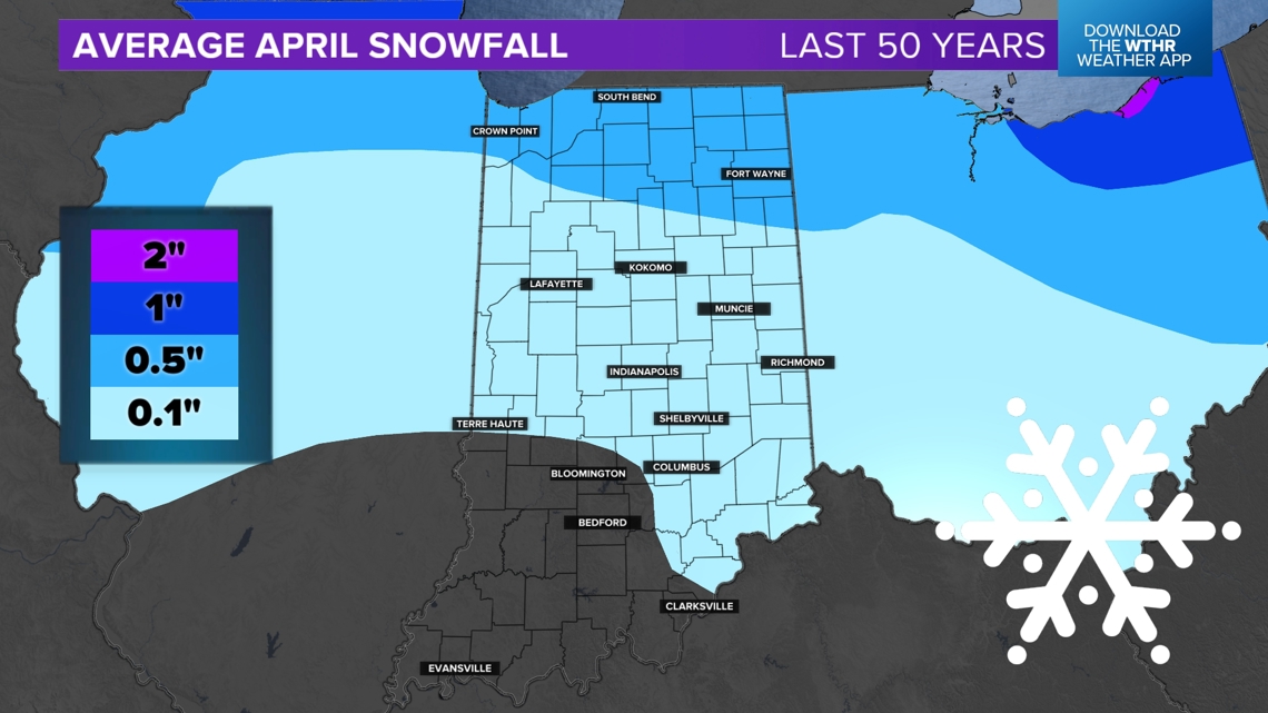 How often does it snow during the spring across Indiana? | wthr.com