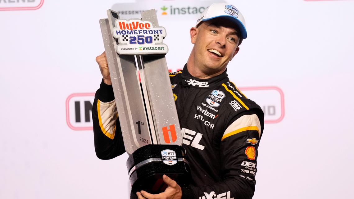 Scott McLaughlin scores first IndyCar oval victory at Iowa | wthr.com