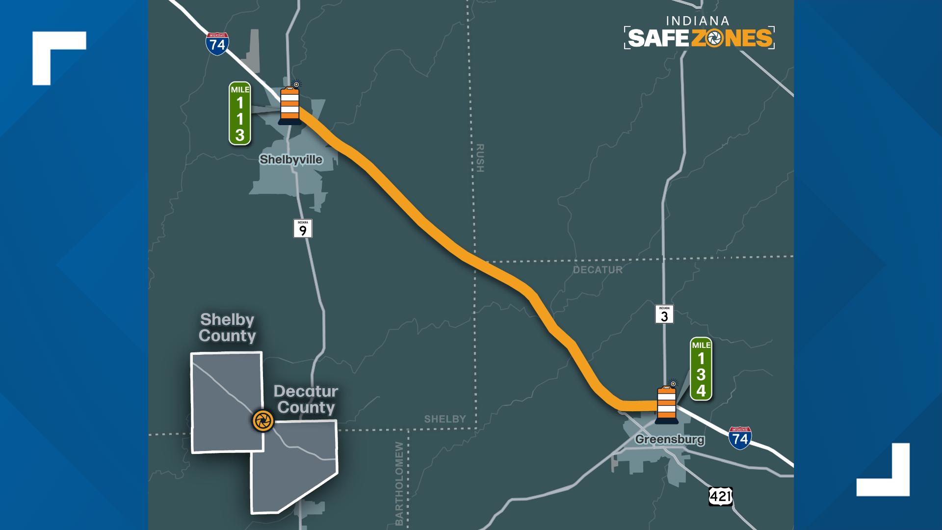INDOT expanding 'Safe Zones' speed enforcement to I-74 in Shelby ...