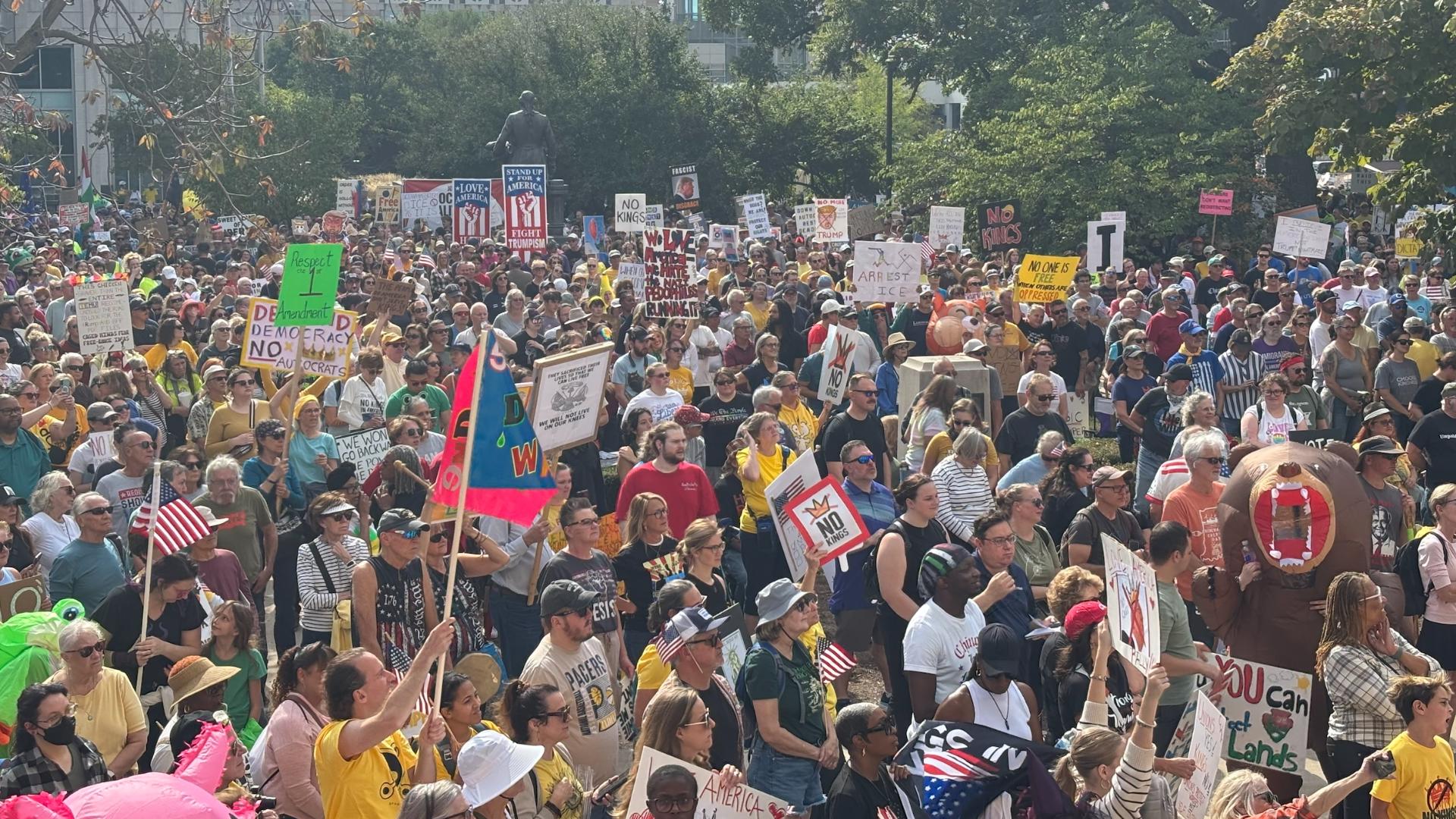Indianapolis 'No Kings' protest turns out large crowd of peaceful ...
