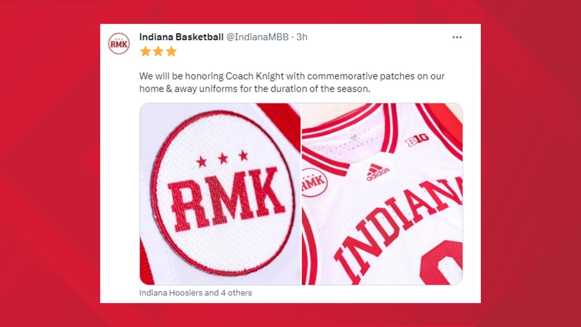 IU unveils jersey patches in memory of Bob Knight | wthr.com