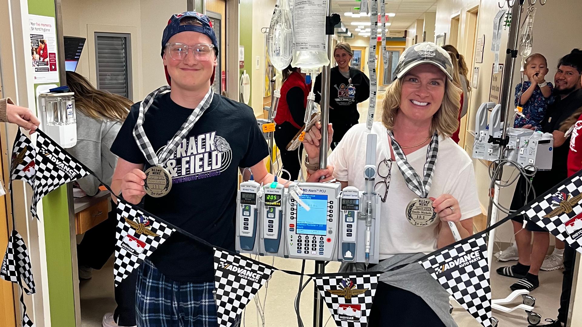 Riley Kid battling cancer completes Mini-Marathon in hospital hallways ...