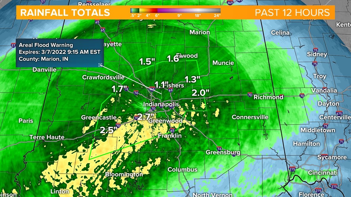 Weather Blog: Flood warnings posted through 9:15 a.m. | wthr.com