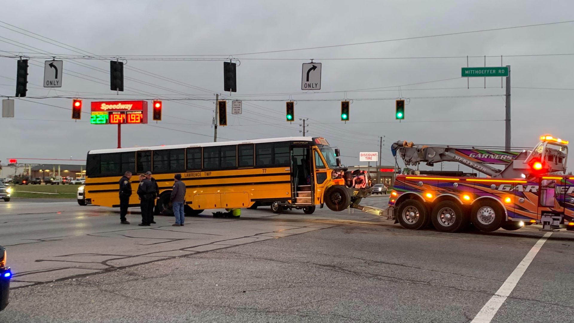 Drivers injured when car collides with Lawrence Twp. school bus | wthr.com