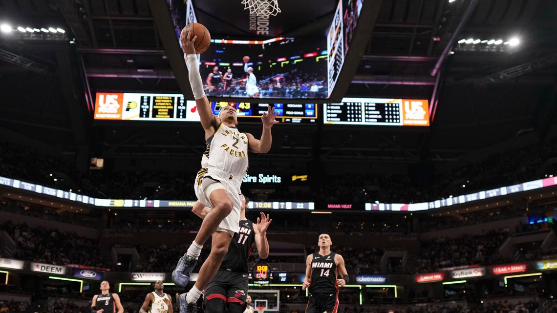 Andrew Nembhard scores 29 to help the Pacers beat the Heat 123-99 for a ...