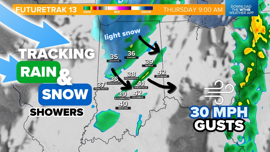 Indiana turning windy today with NW gusts up to 30 mph, plus snow ...
