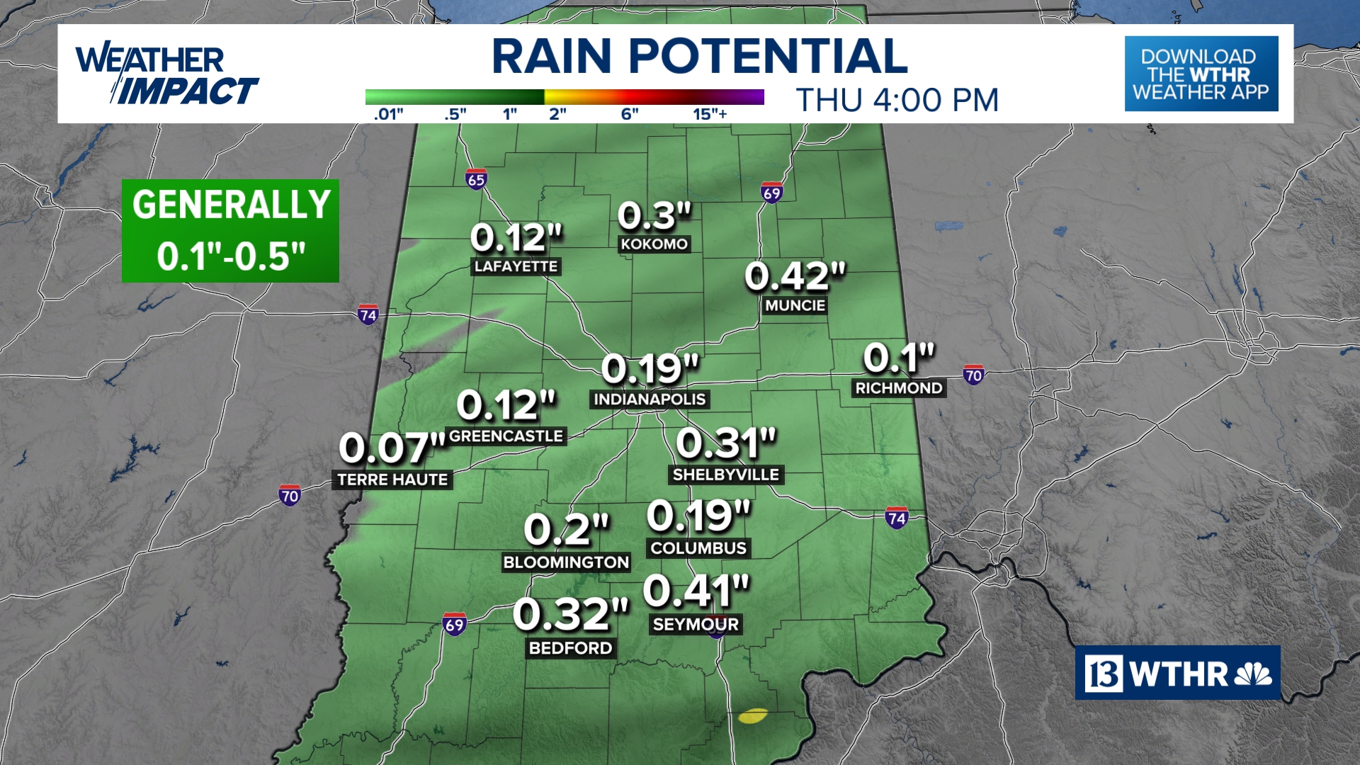 Rainfall forecast: how much will Indiana get from Wednesday night's ...