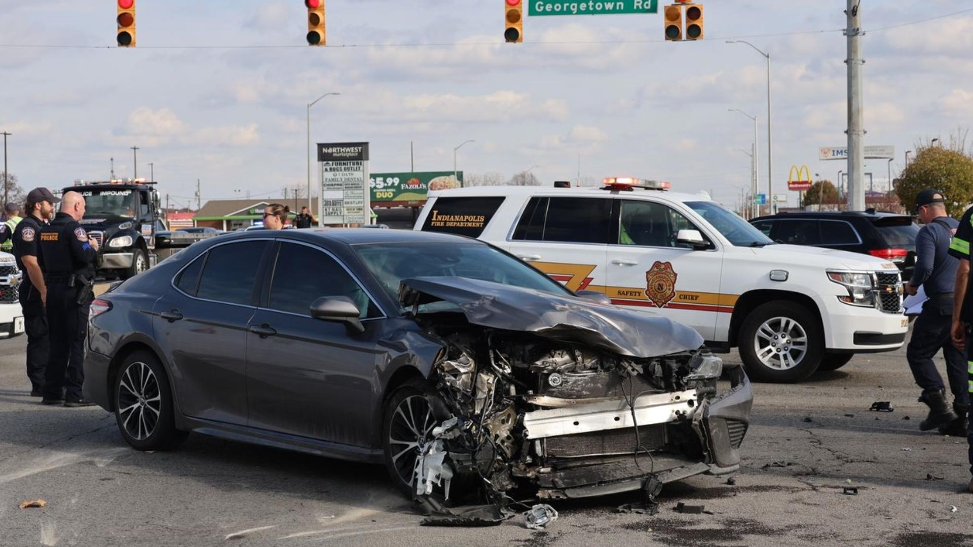 Driver crashes into IFD vehicle on Indy's northwest side | wthr.com